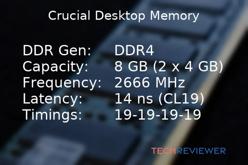 Overview: Crucial Desktop Memory 8 GB DDR4-2666 CL19 RAM
