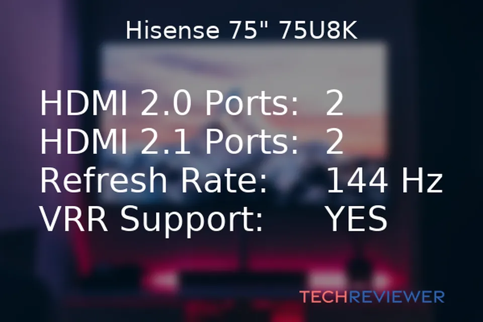 HDMI Capabilities of the Hisense 75" 75U8K TV - TechReviewer