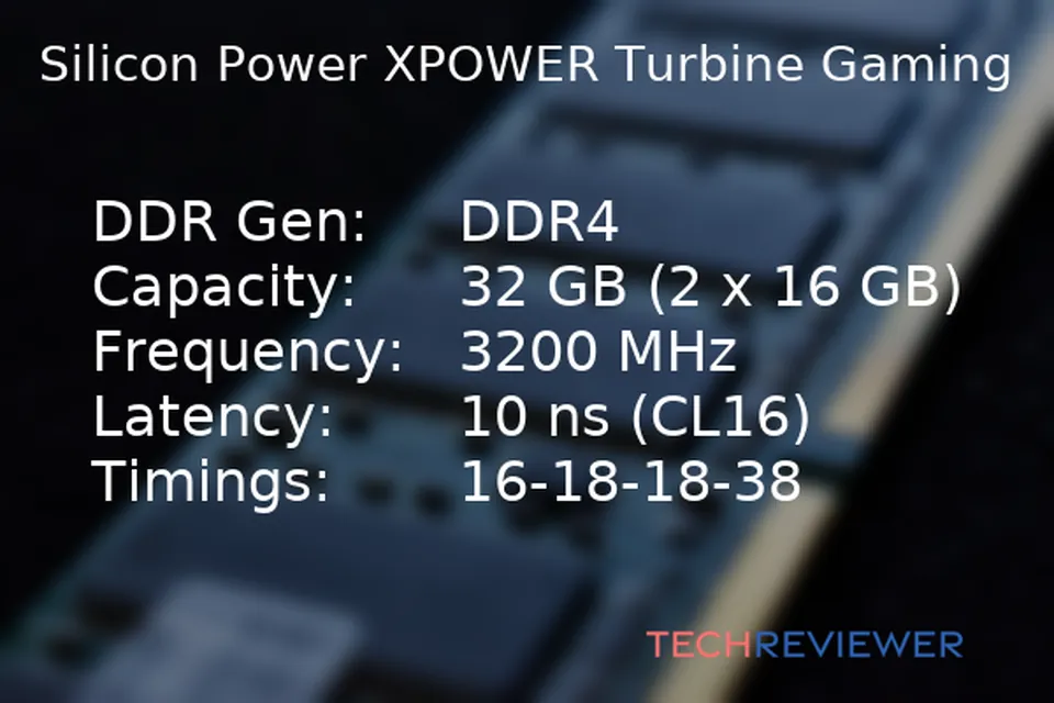 Overview: Silicon Power XPOWER Turbine Gaming 32 GB DDR4-3200 CL16 RAM
