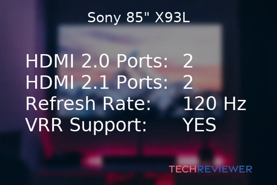 HDMI Capabilities of the Sony 85" X93L TV - TechReviewer