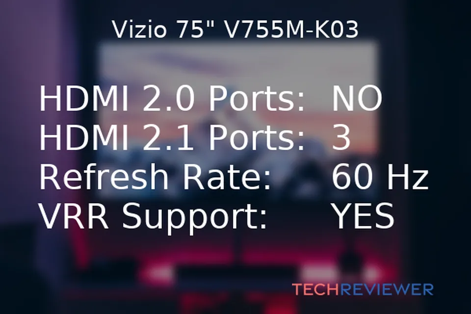 HDMI Capabilities of the Vizio 75" V755M-K03 TV - TechReviewer